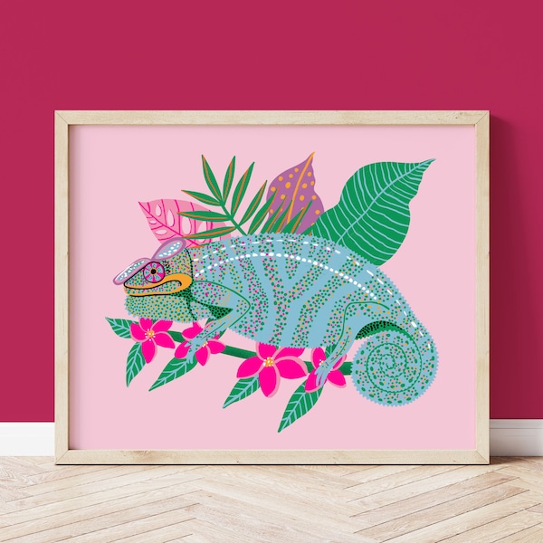Chameleon Art - Etsy