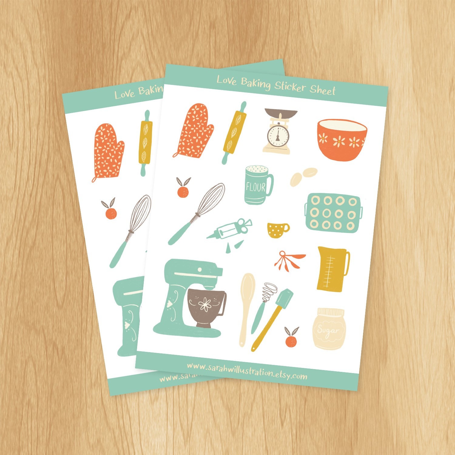 Baking Sticker Sheet Cake Stickers Recipe Book Stickers - Etsy