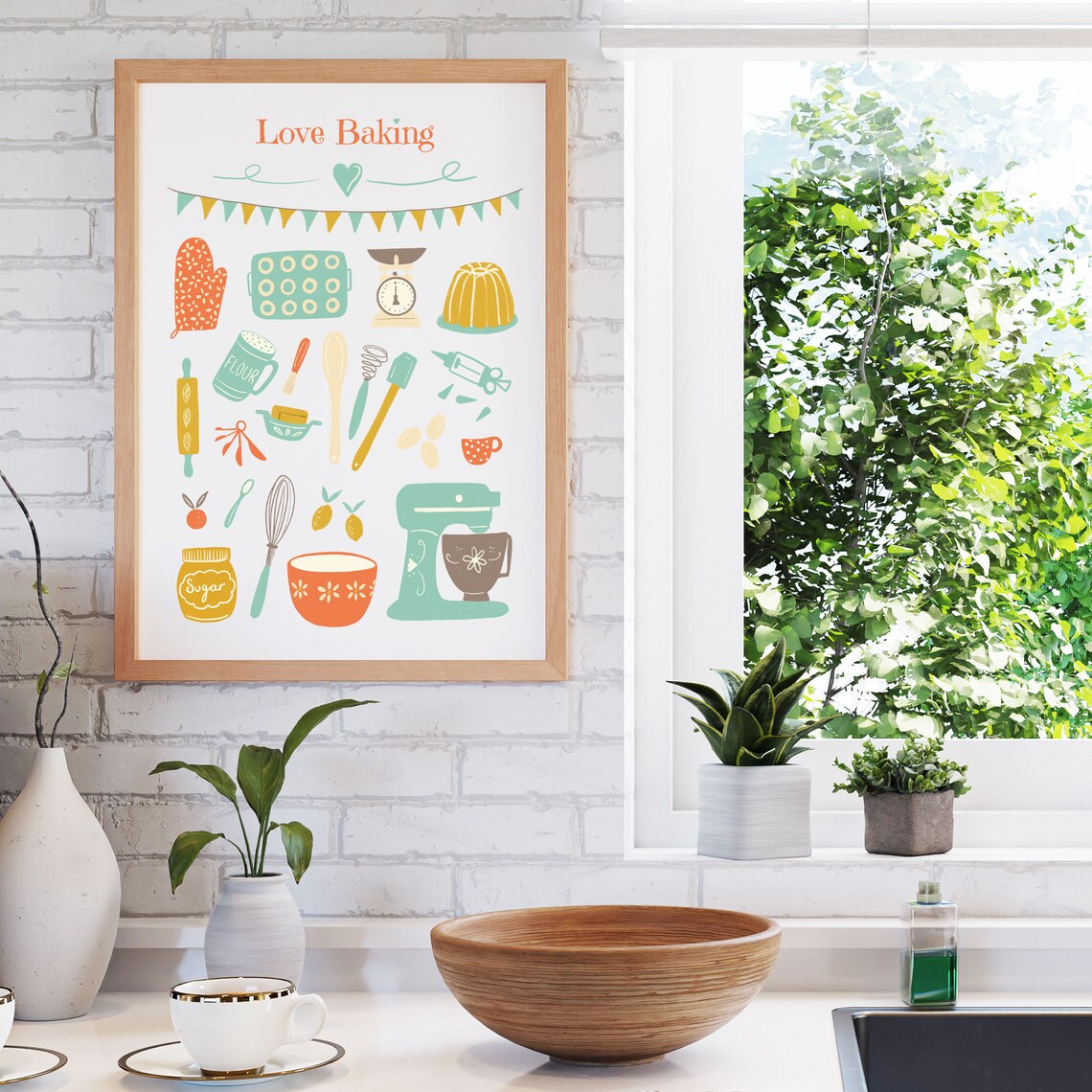 Baking Art Print | Baking Poster | Baking Gifts | Vintage Style Baking ...
