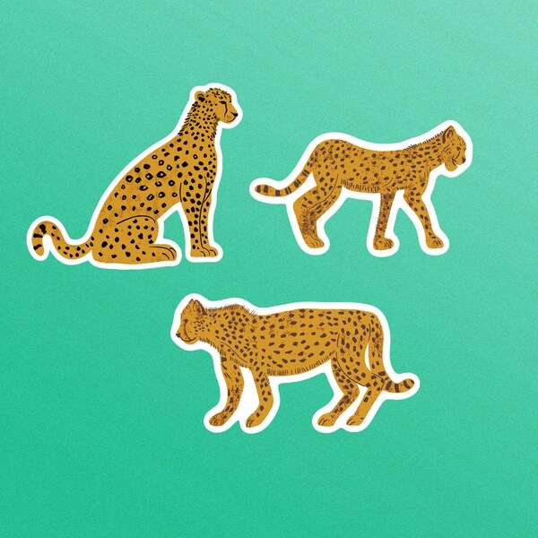 Leopard Stickers - Etsy UK