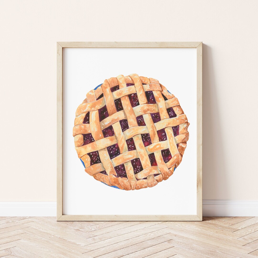Berry Pie Art Print | Berry Pie Watercolour Giclee Print | Fruit Pie ...