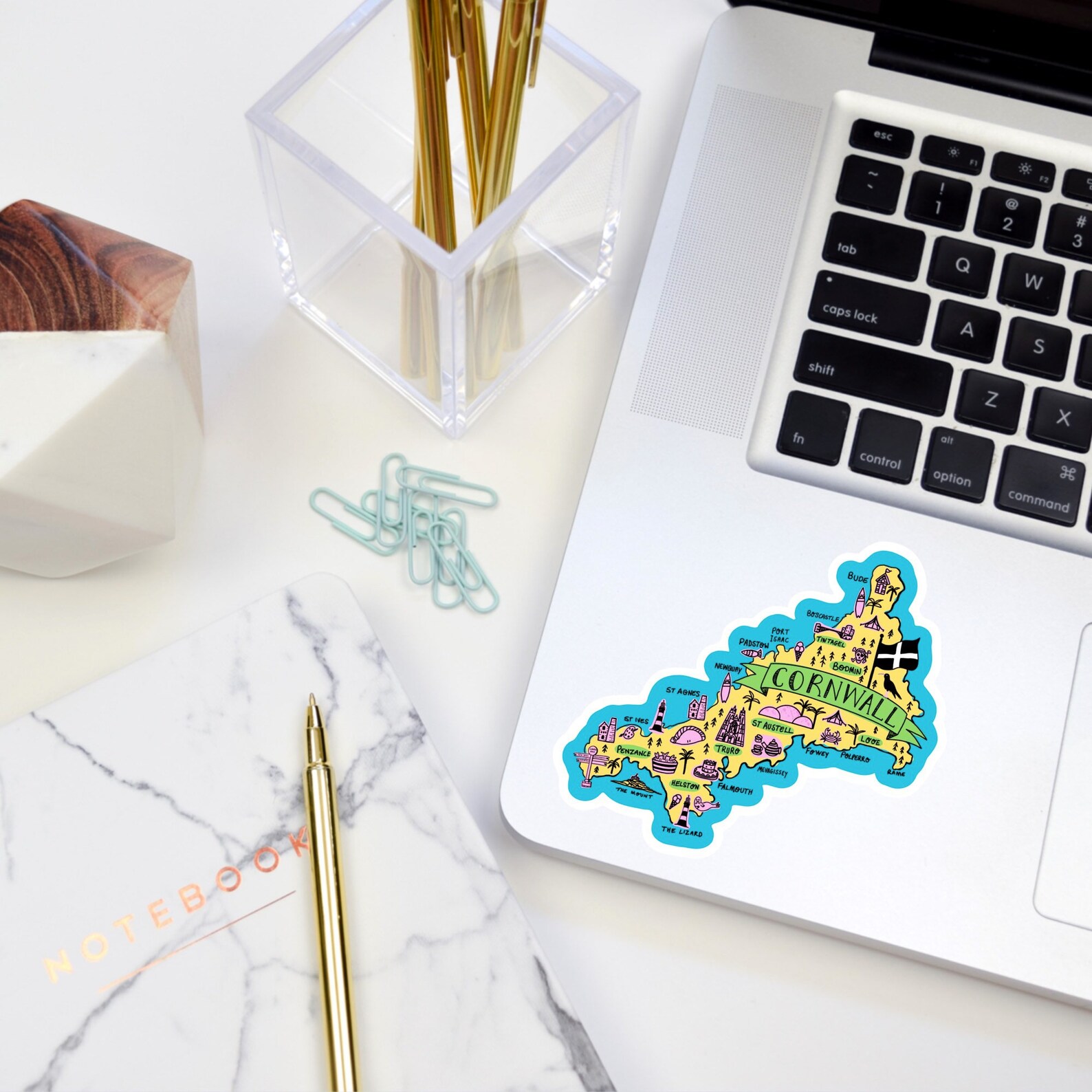 Cornwall Map Sticker | Cornwall Map Vinyl Sticker | Cornwall Stickers ...