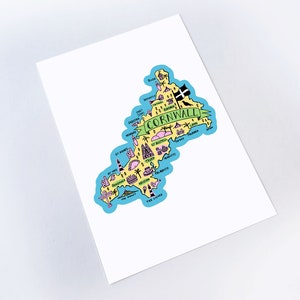 Cornwall Map Art Print Map of Cornwall Illustrated Art Print - Etsy