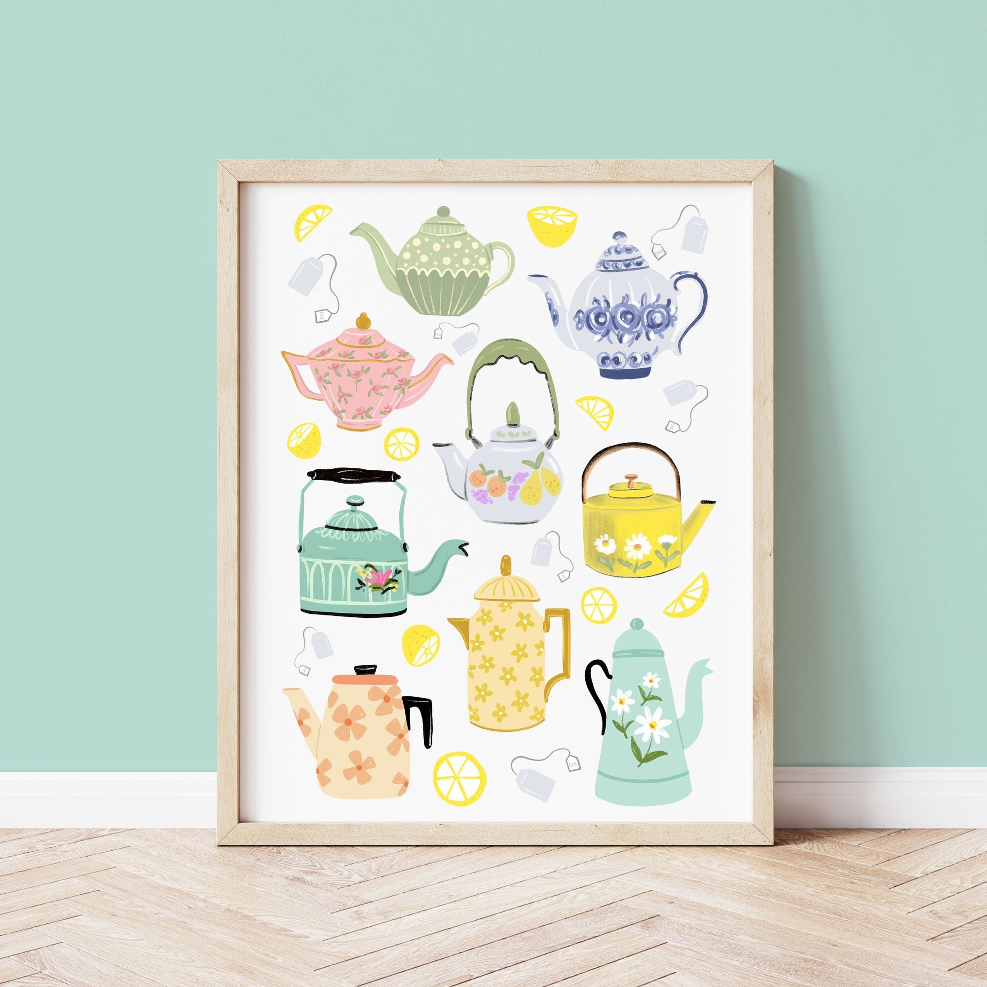Vintage Teapots Art Print Teapots Tea Lover Gift Tea Print - Etsy