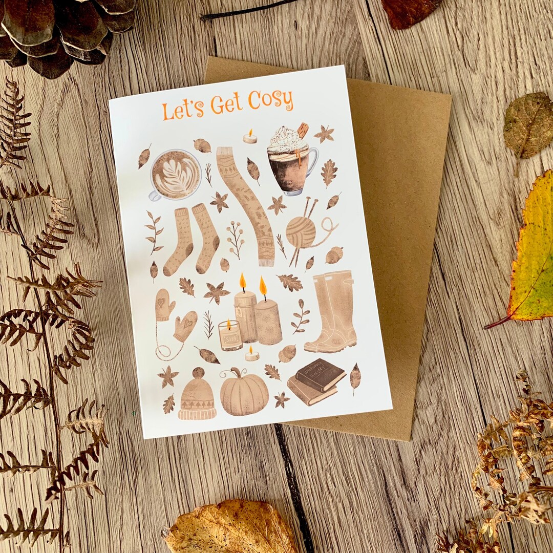 Cottagecore Greeting Card Fall Greeting Card Hygge Card Autumn Thank ...