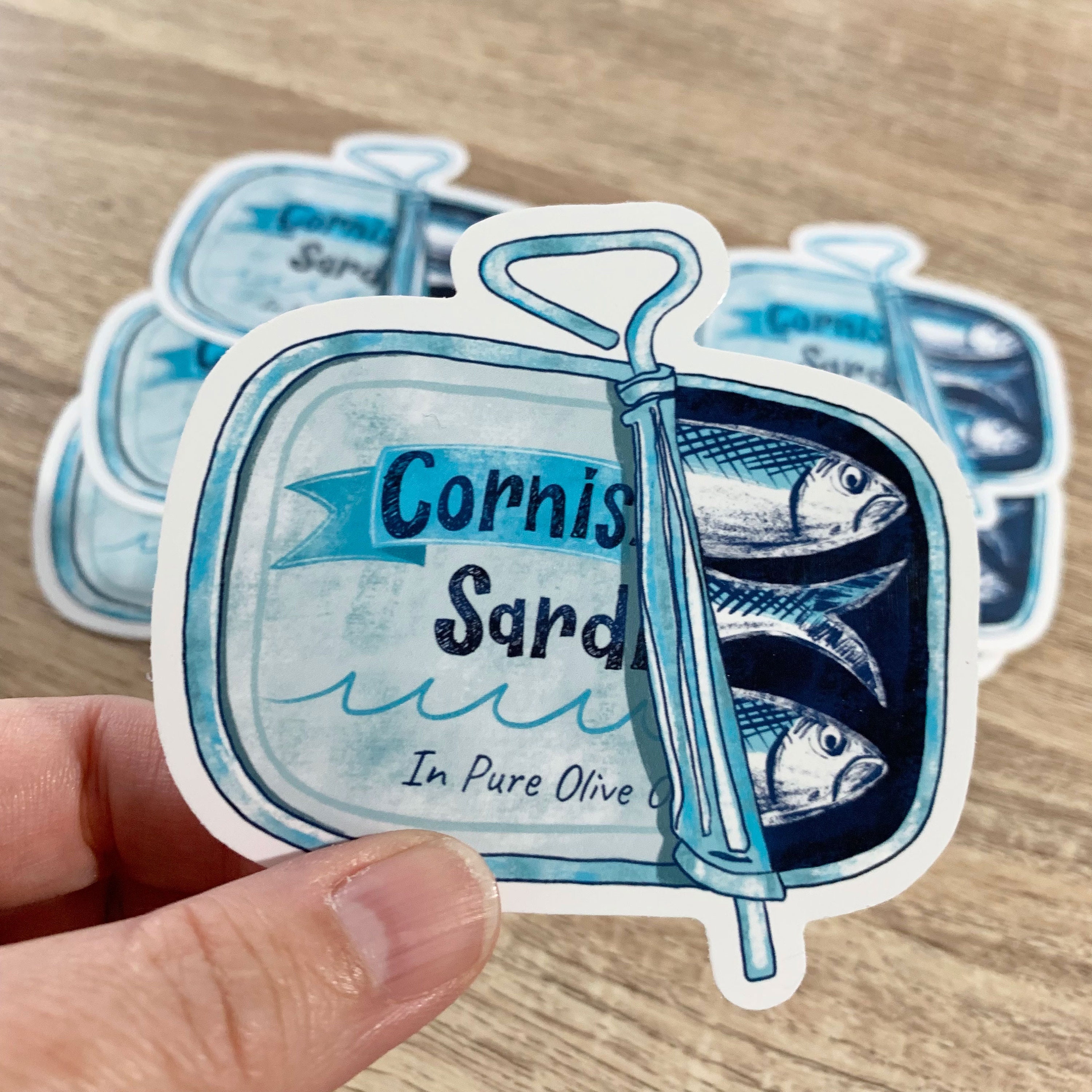 Cornish Sardines in a Tin Sticker, Vintage Cornish Sardines Glossy ...