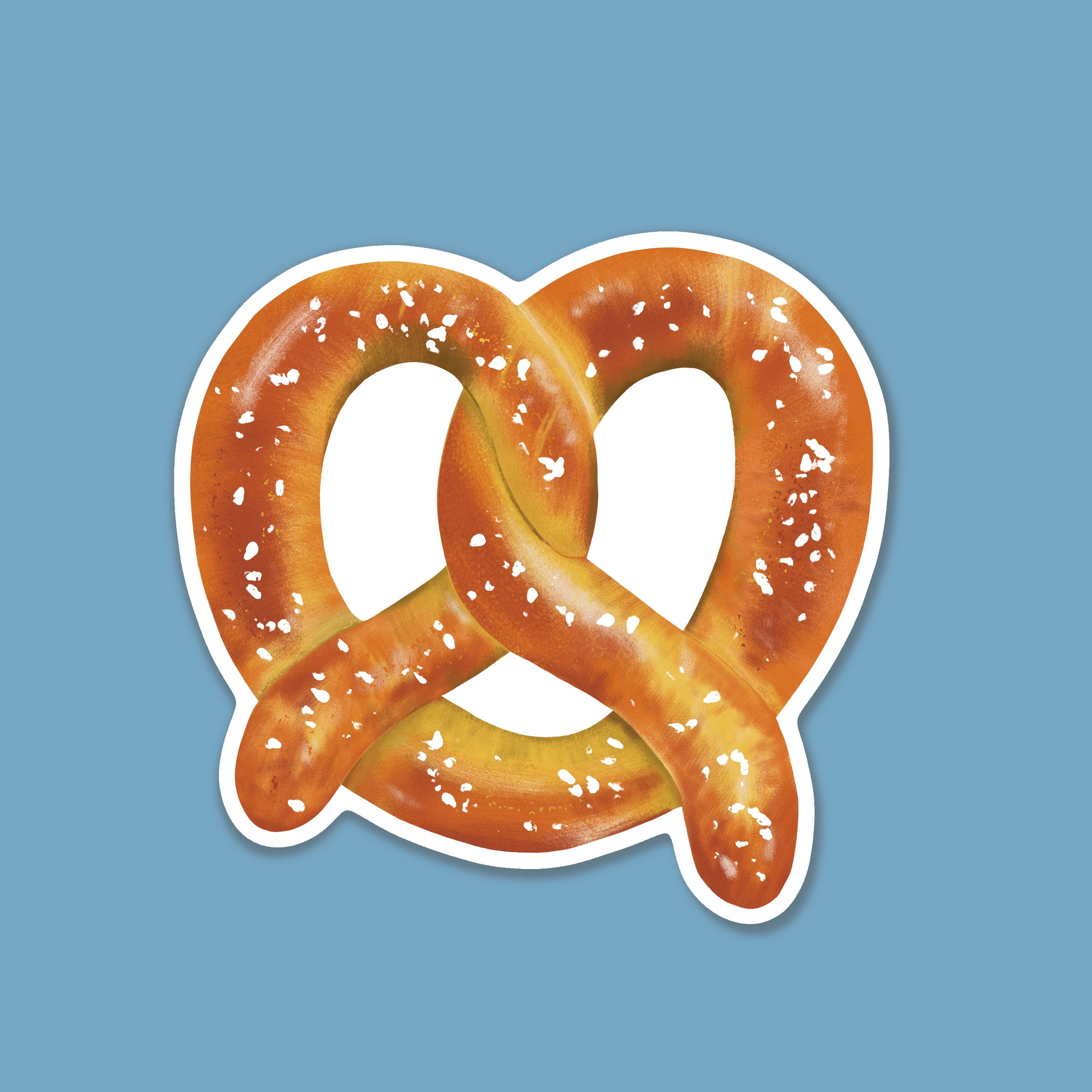 Pretzel Sticker Pretzels Pretzel Day Illustrated Sticker Glossy Sticker Pretzel Etsy