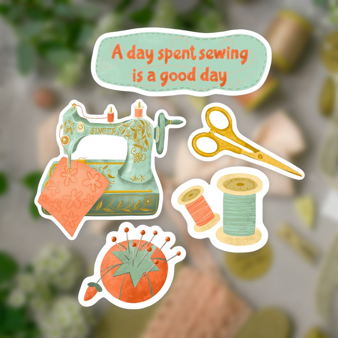 Vintage Sewing Sticker Pack, Sewing Stickers, Sewing Sticker Pack ...