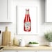 Tomato Ketchup Bottle Illustrated Art Print for Food Lovers, Tomato ...