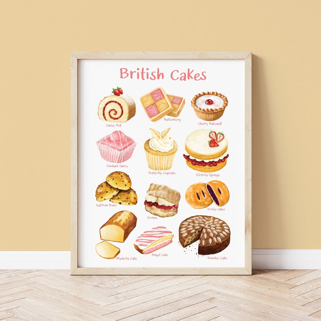 Cake Art Print, British Cakes Art Print 4x6, A6, 5x7,a5, A4, A3 Cake ...