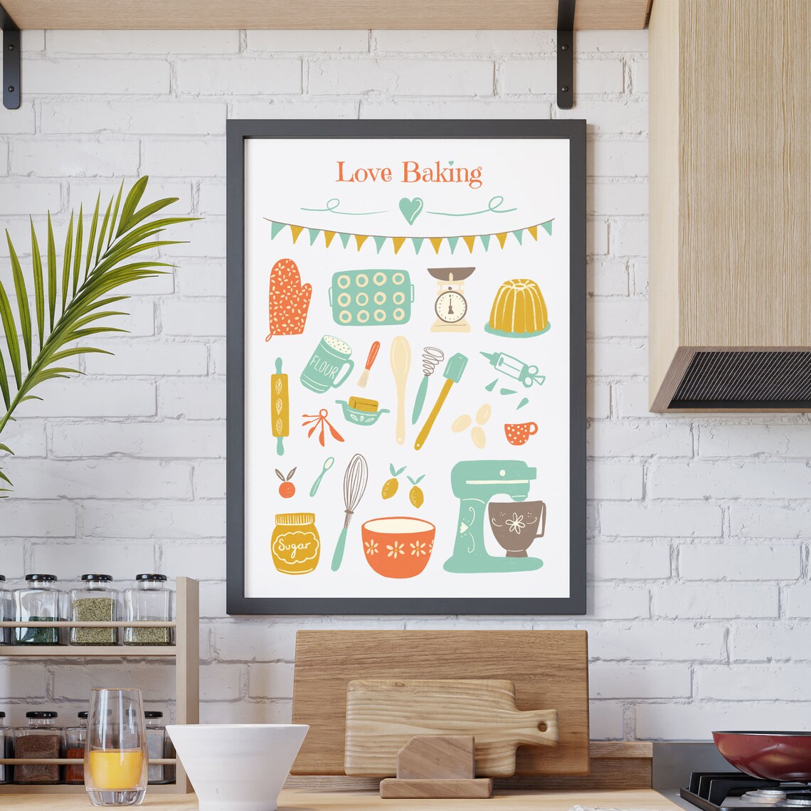 Baking Art Print | Baking Poster | Baking Gifts | Vintage Style Baking ...