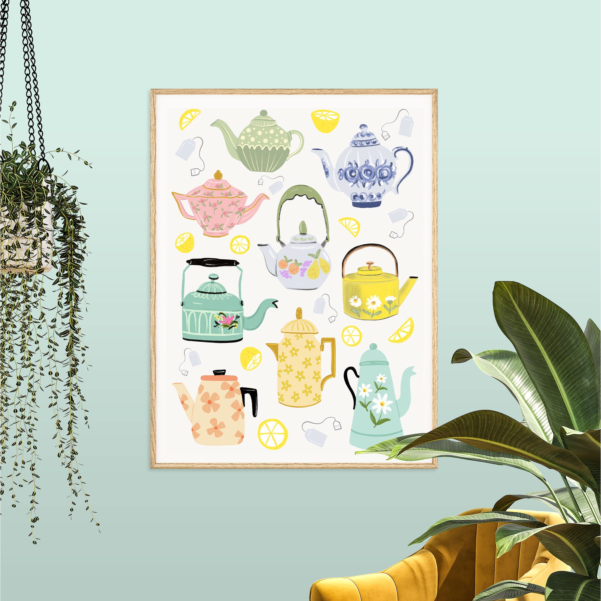 Vintage Teapots Art Print Teapots Tea Lover Gift Tea Print - Etsy