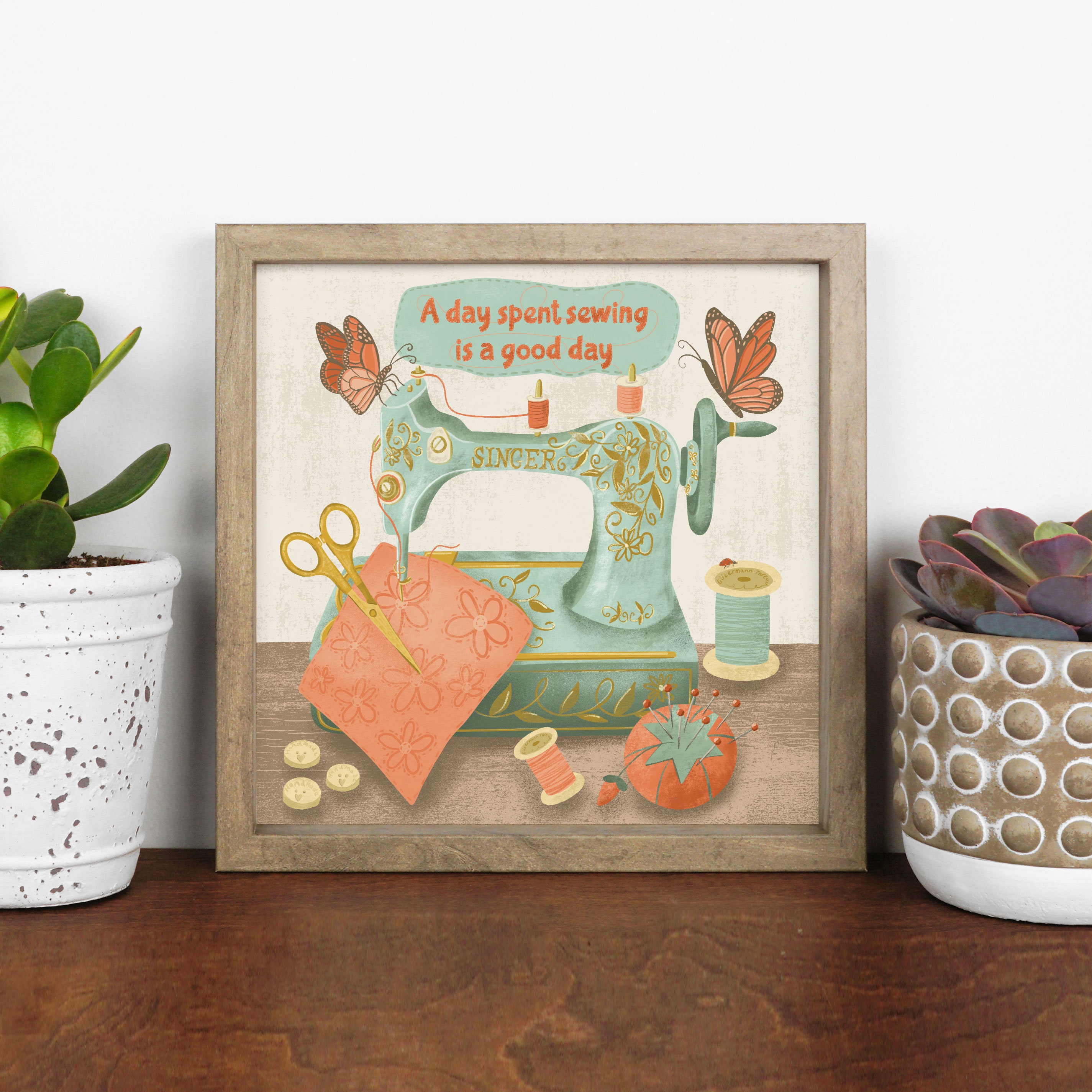 Vintage Singer Sewing Machine Art Print: Hand Drawn Illustration - Etsy