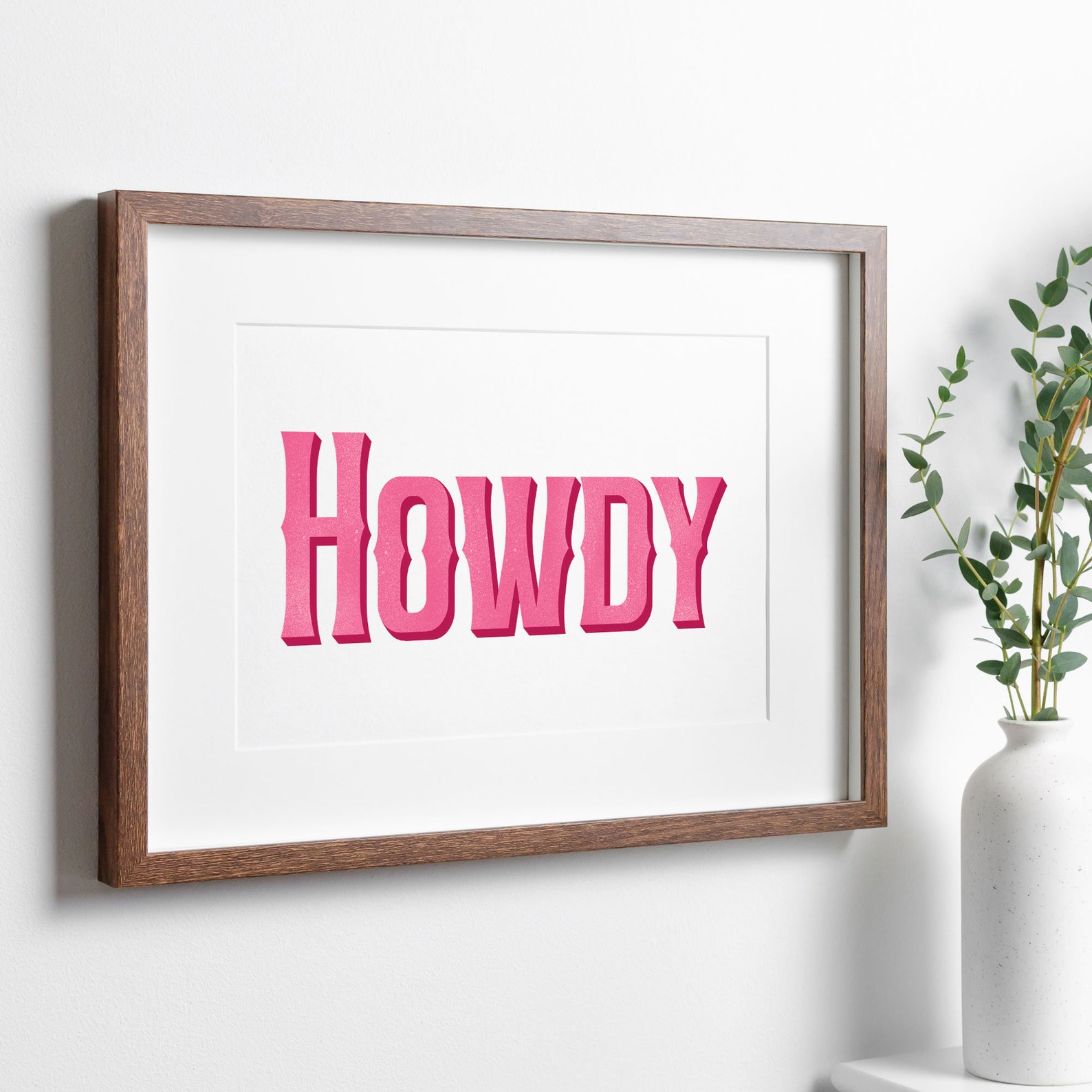 HOWDY Print HOWDY Poster Pink HOWDY Wall Art Western Home Decor Gallery ...