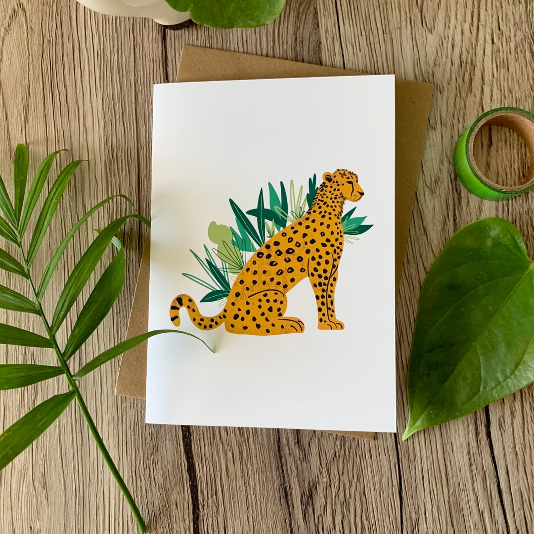 Leopard Greeting Card | Birthday Cards | Illustrated Greeting Card ...