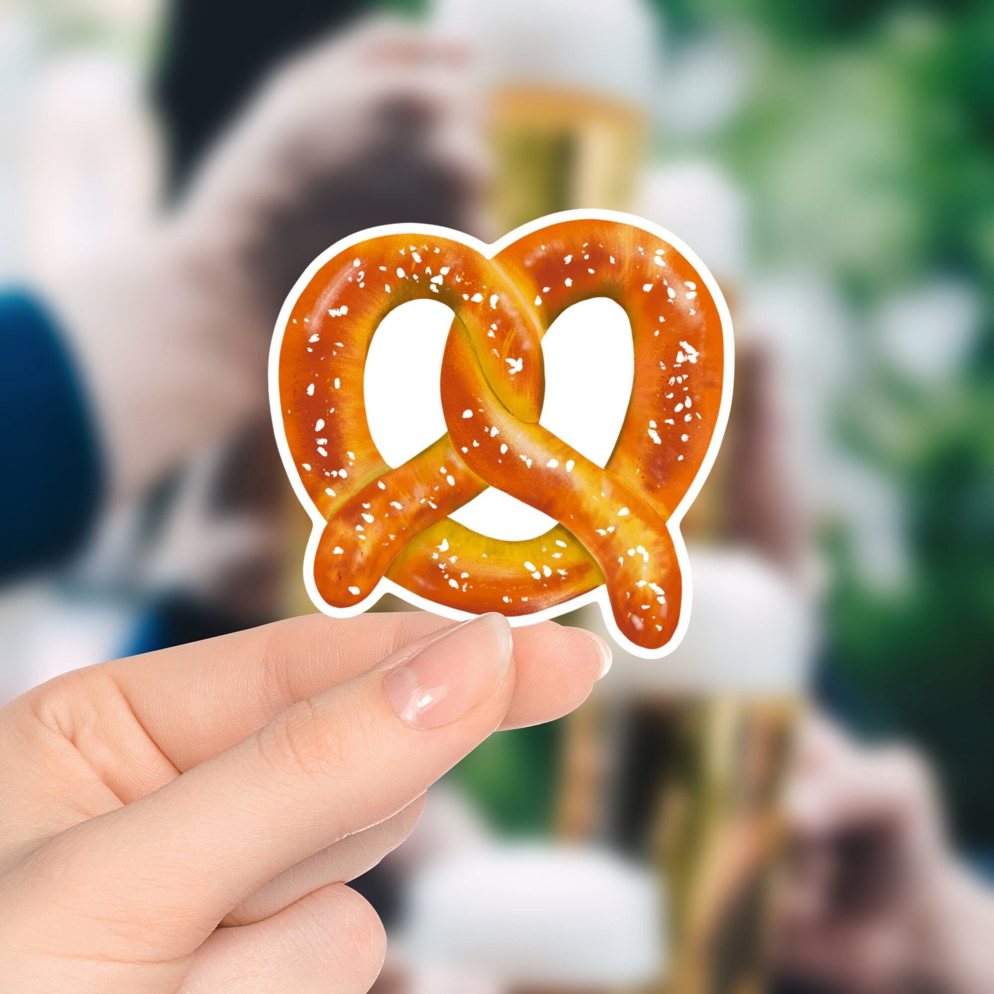 Pretzel Sticker, Pretzels, Pretzel Day, Illustrated Sticker, Glossy ...