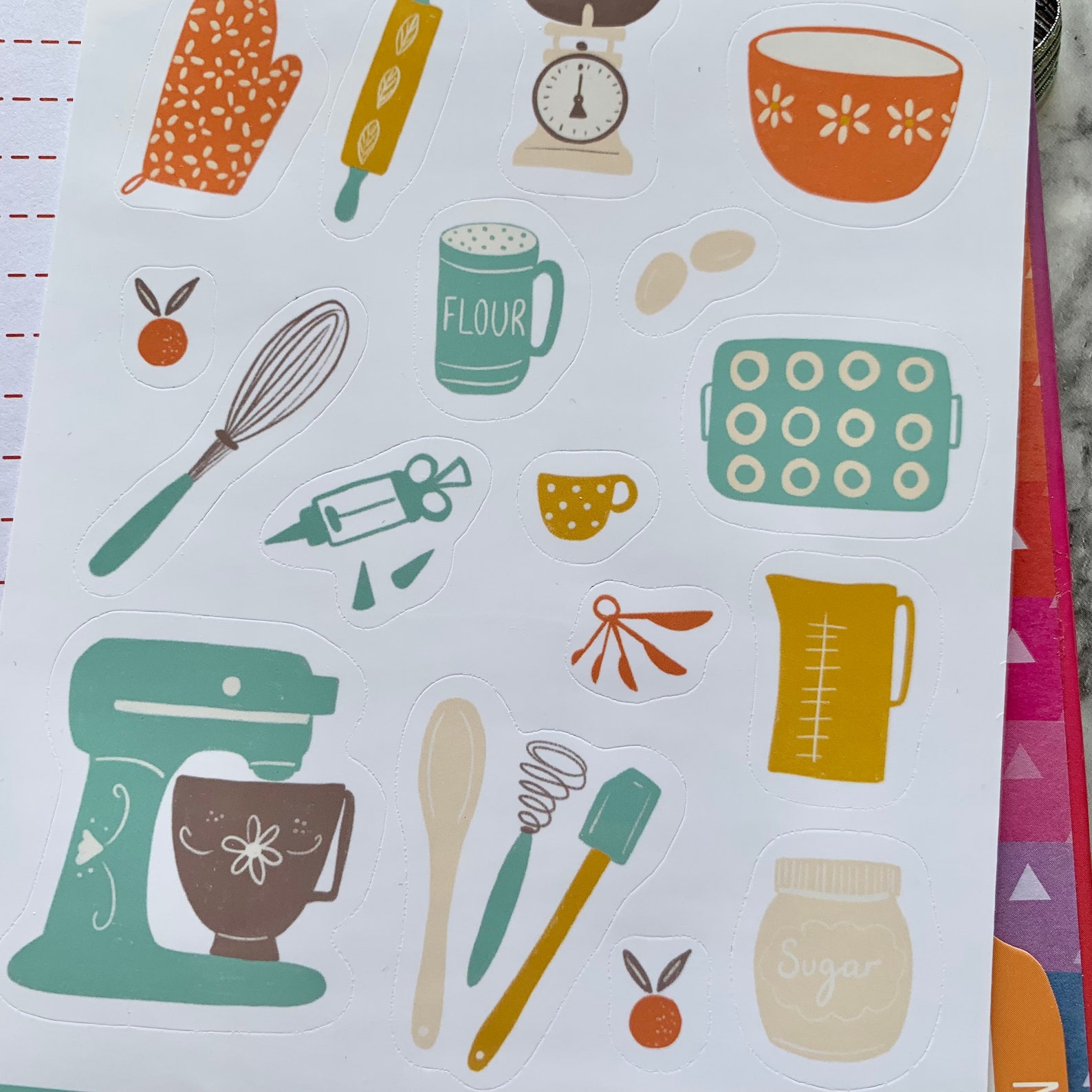 Baking Sticker Sheet Cake Stickers Recipe Book Stickers - Etsy
