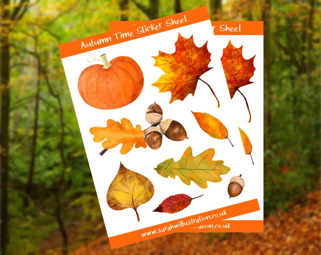 STICKER SHEET, Fall Sticker Sheet, Autumn Sticker Sheet, Laptop ...