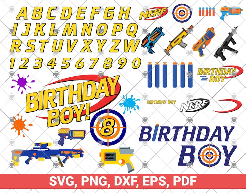 Toy Blaster SVG Bundle, Target Guns Birthday Svg Bundle, Birthday Boy ...