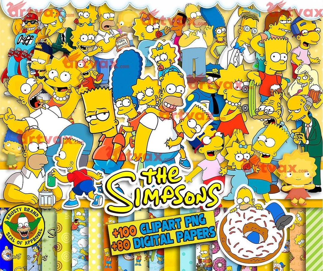 Simpsons Clip Art Bundle, Simpsons PNG, Bart Simpson PNG, Instant ...