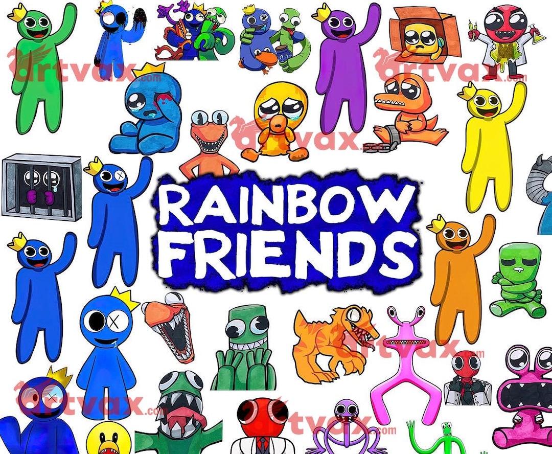 Rainbow Friends Clipart Bundle | Cute Game Characters PNG, Digital ...