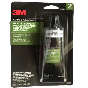 3M Black Super Weather Strip and Gasket Adhesive, 08008 5 Fl. Oz. 1 per ...