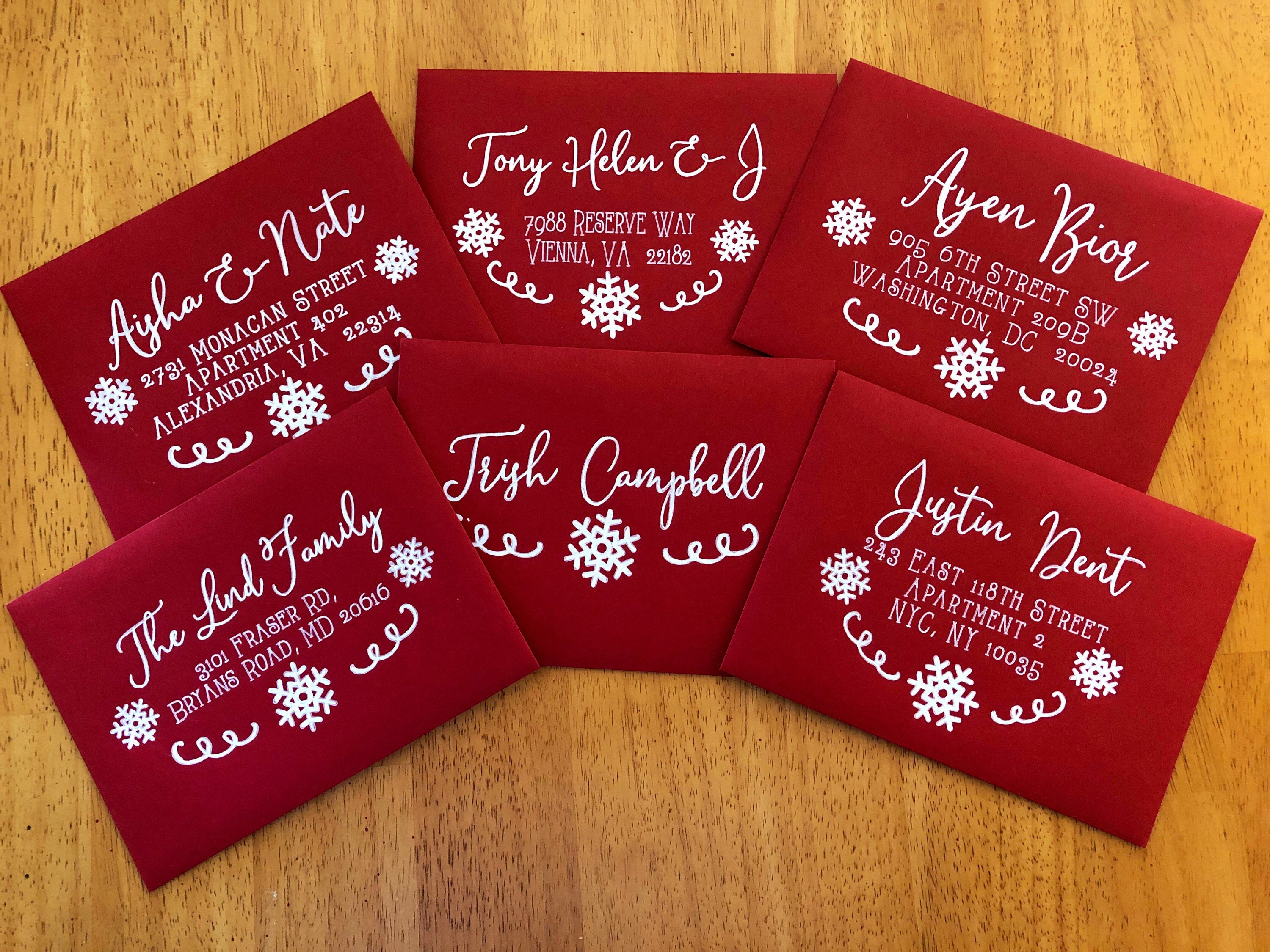 Winter/christmas Custom Calligraphy & Hand Lettered Envelopes Perfect ...