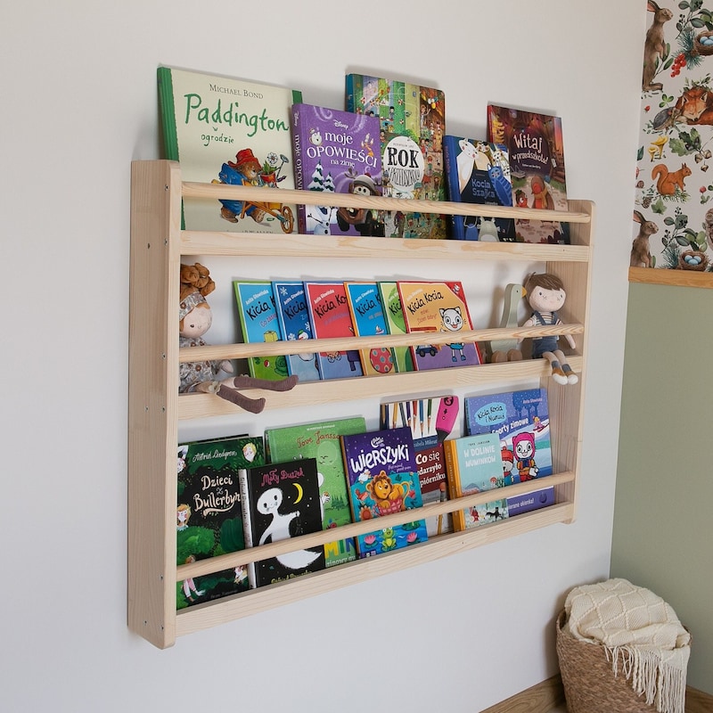 Wall Montessori Bookshelf: - Etsy New Zealand
