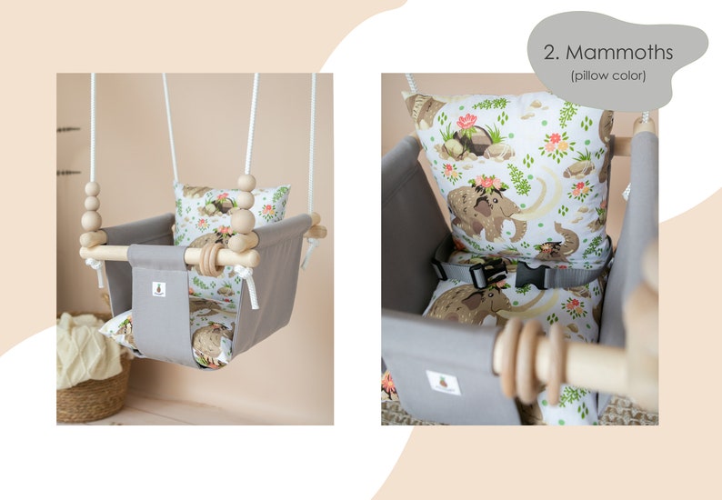 Montessori Baby Swing, Light Gray Cotton, EU Handmade - Etsy Australia