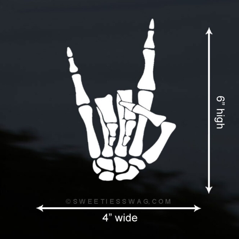 Rock on Skeleton Hand Vinyl Decal Sticker Devil Horn Hand - Etsy
