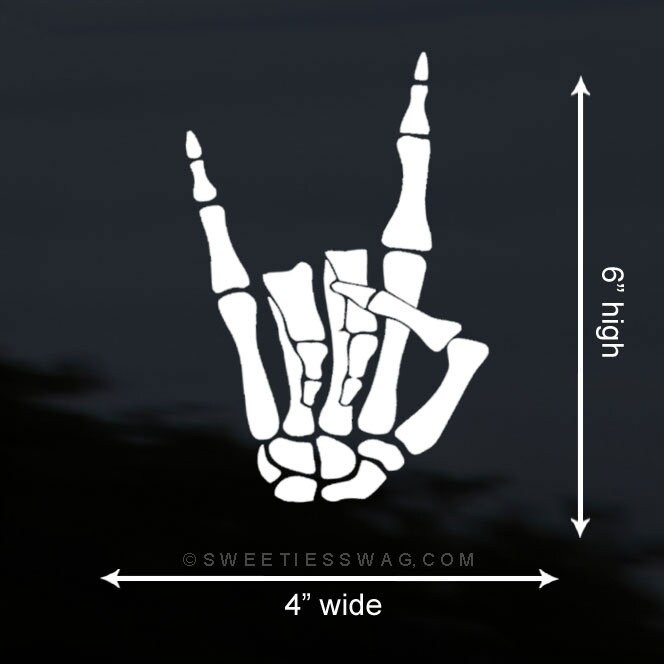 Rock on Skeleton Hand Vinyl Decal Sticker Devil Horn Hand - Etsy