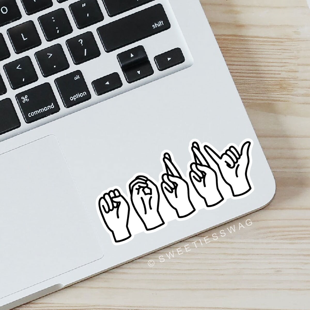 Sign Language Sorry Laptop Sticker, Vinyl Decals, Waterproof Stickers ...