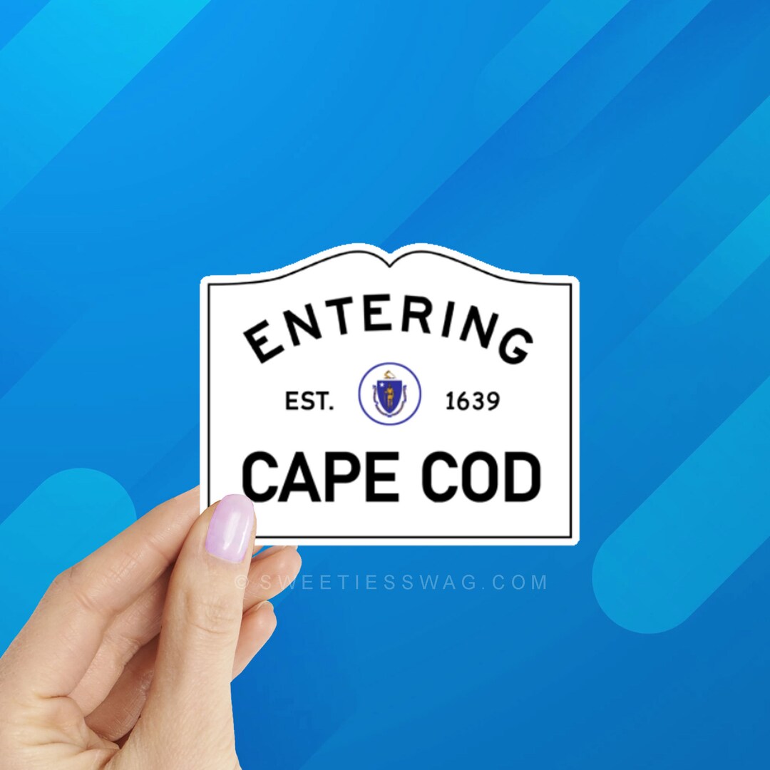 Entering Cape Cod Sign Sticker, Waterproof Laptop Water Bottle Vinyl ...