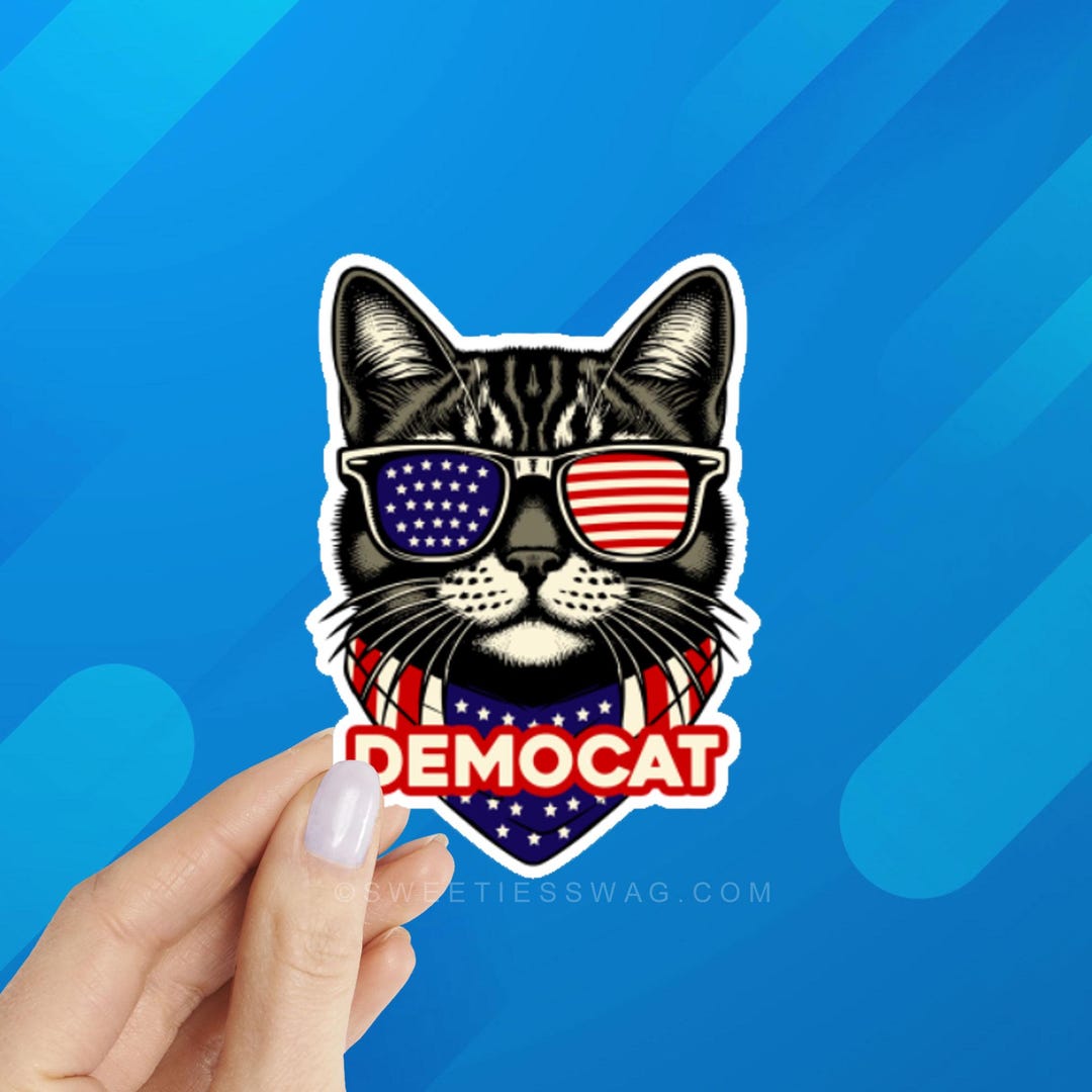 I'm a Democat Democrat Cat Sticker, Waterproof Laptop Water Bottle ...