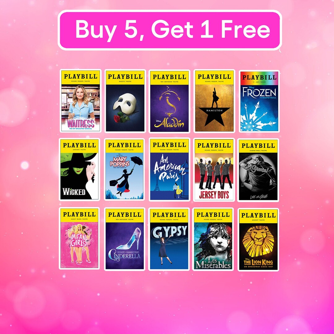 Broadway Theater Playbill Stickers for Laptop, Water Bottle, Phone Case ...