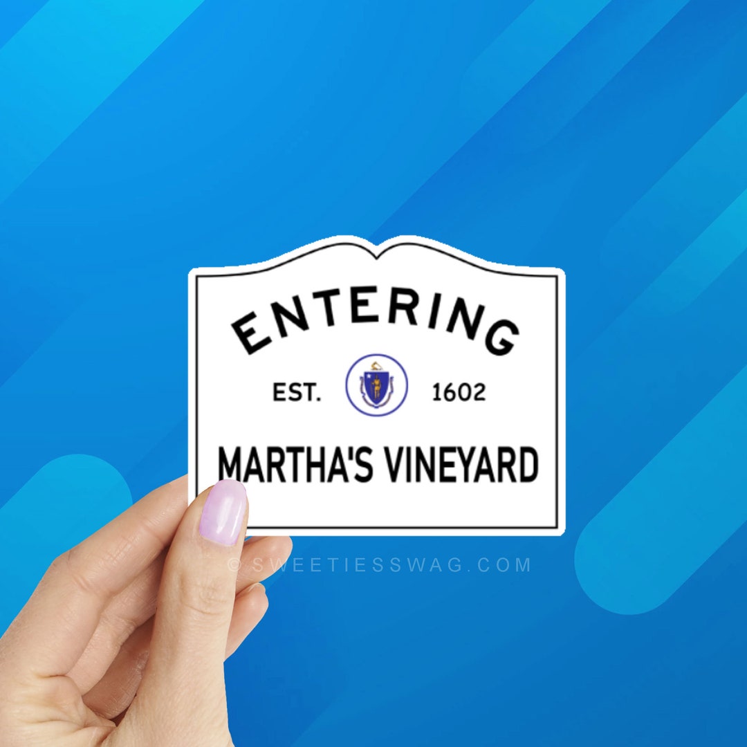 Entering Martha's Vineyard Sign Sticker, Waterproof Laptop Water Bottle ...