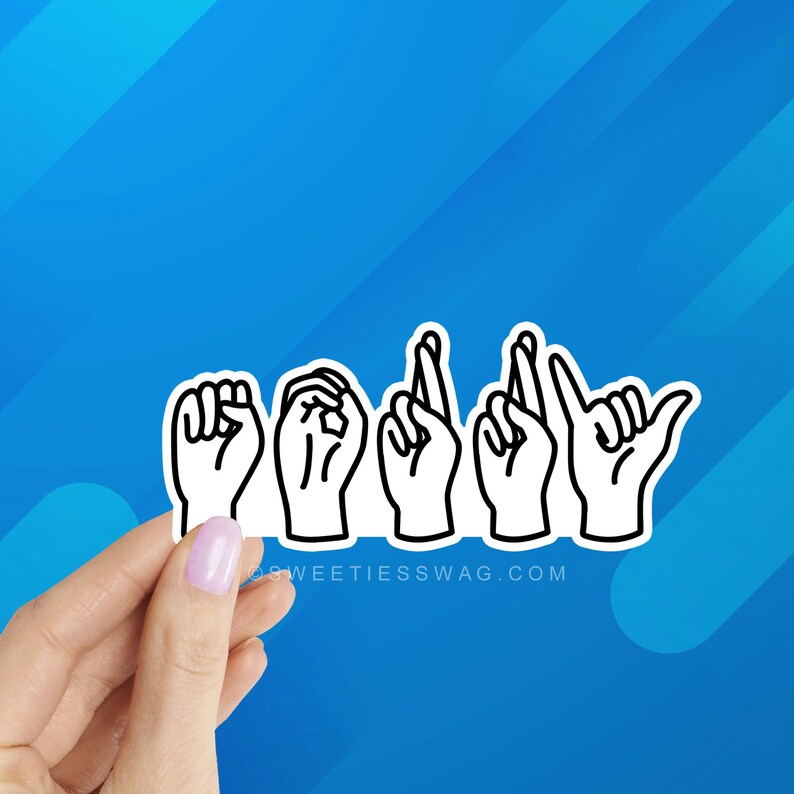 Sign Language Sorry Laptop Sticker, Vinyl Decals, Waterproof Stickers ...