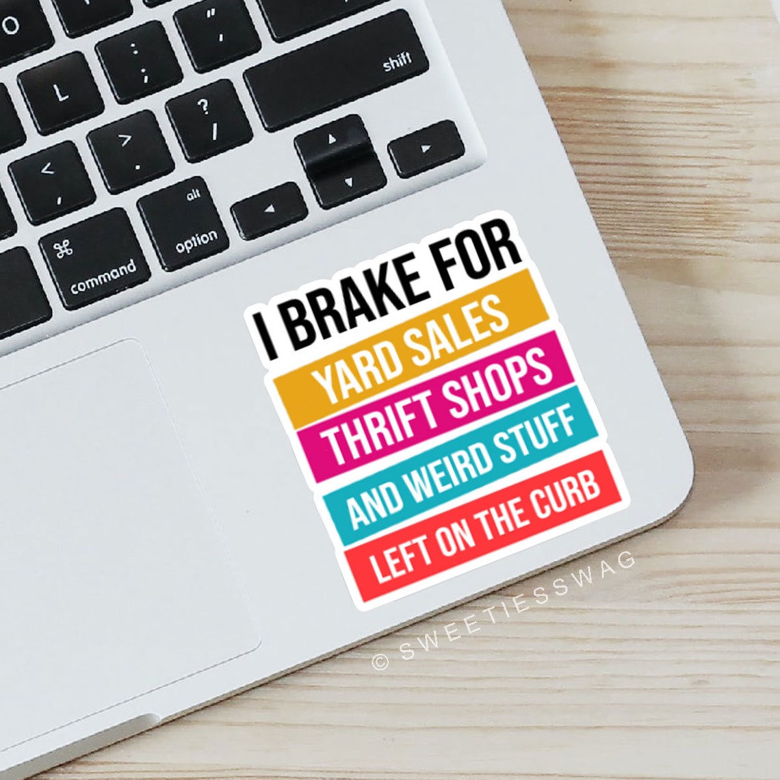 I Brake for Weird Stuff Laptop Sticker, Kindle Sticker, Waterproof ...