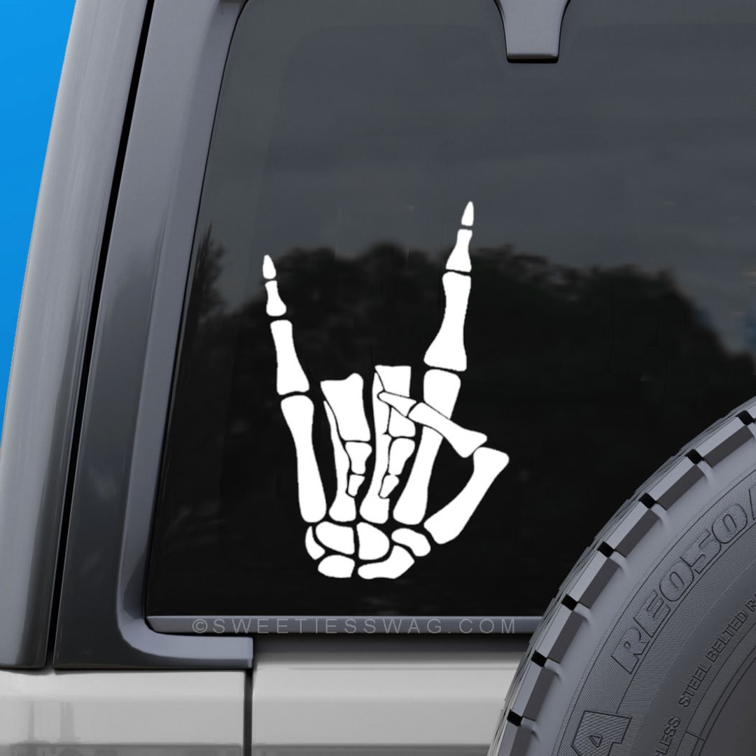 Rock on Skeleton Hand Vinyl Decal Sticker Devil Horn Hand - Etsy