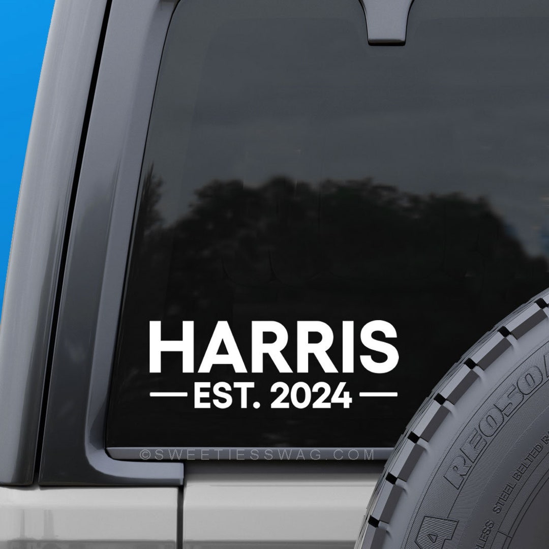 Kamala Harris Established 2024 Car Window Sticker Decal, Bumper Sticker ...