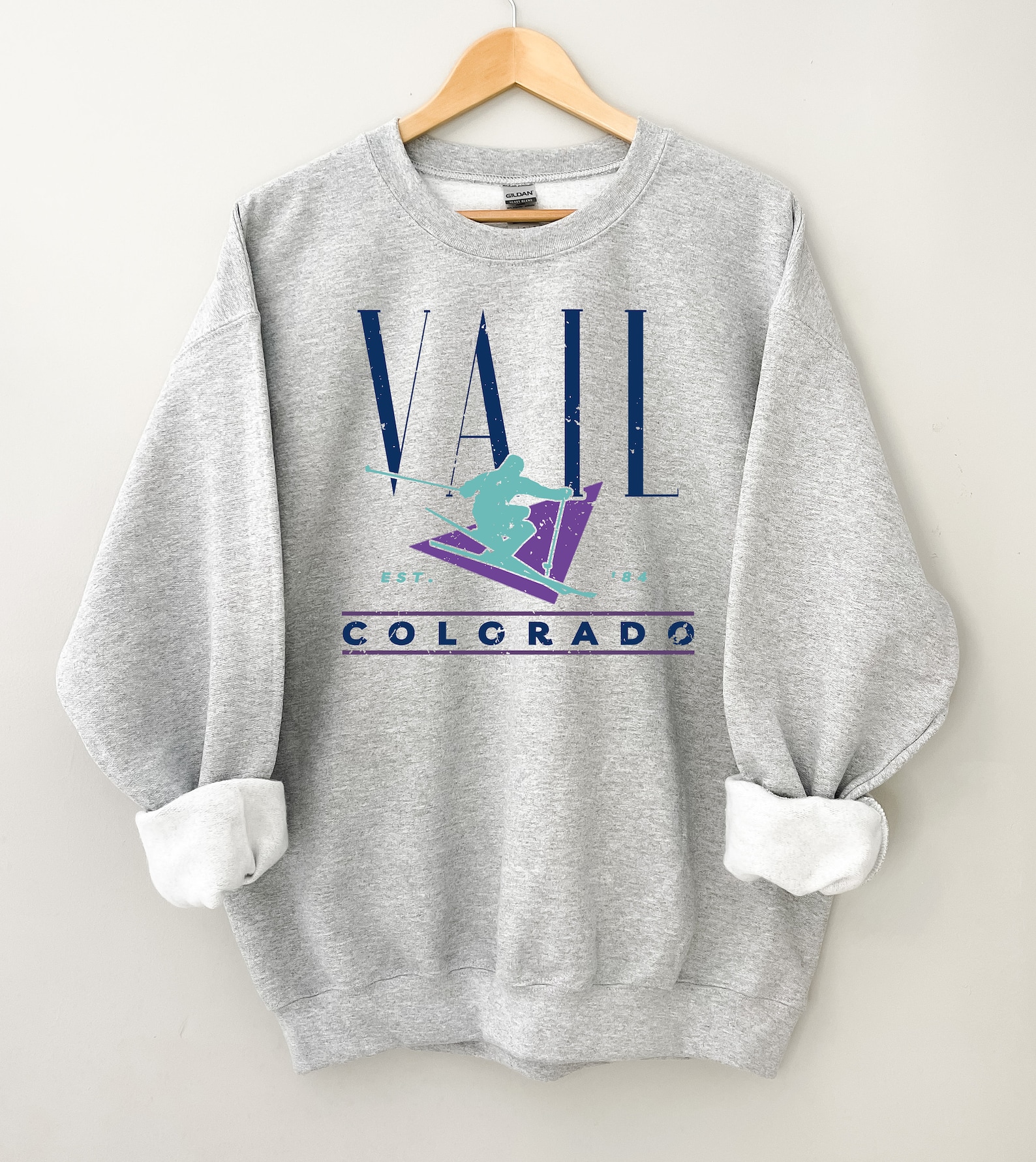 Vail Vintage Style Unisex Sweatshirt Vail Ski Crewneck - Etsy