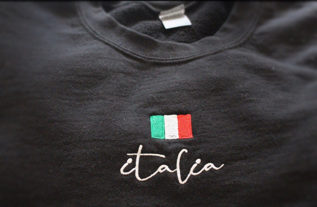 Italia Embroidered Vintage Style Unisex Sweatshirt | Italia Italy Flag ...