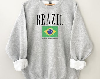 Brazil Flag Sweatshirt - Etsy