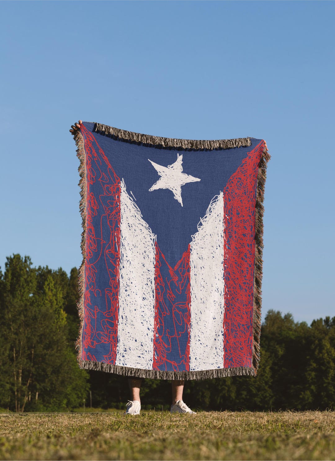 Puerto Rico Flag Woven Blanket Puerto Rican Pride and Heritage Throw ...