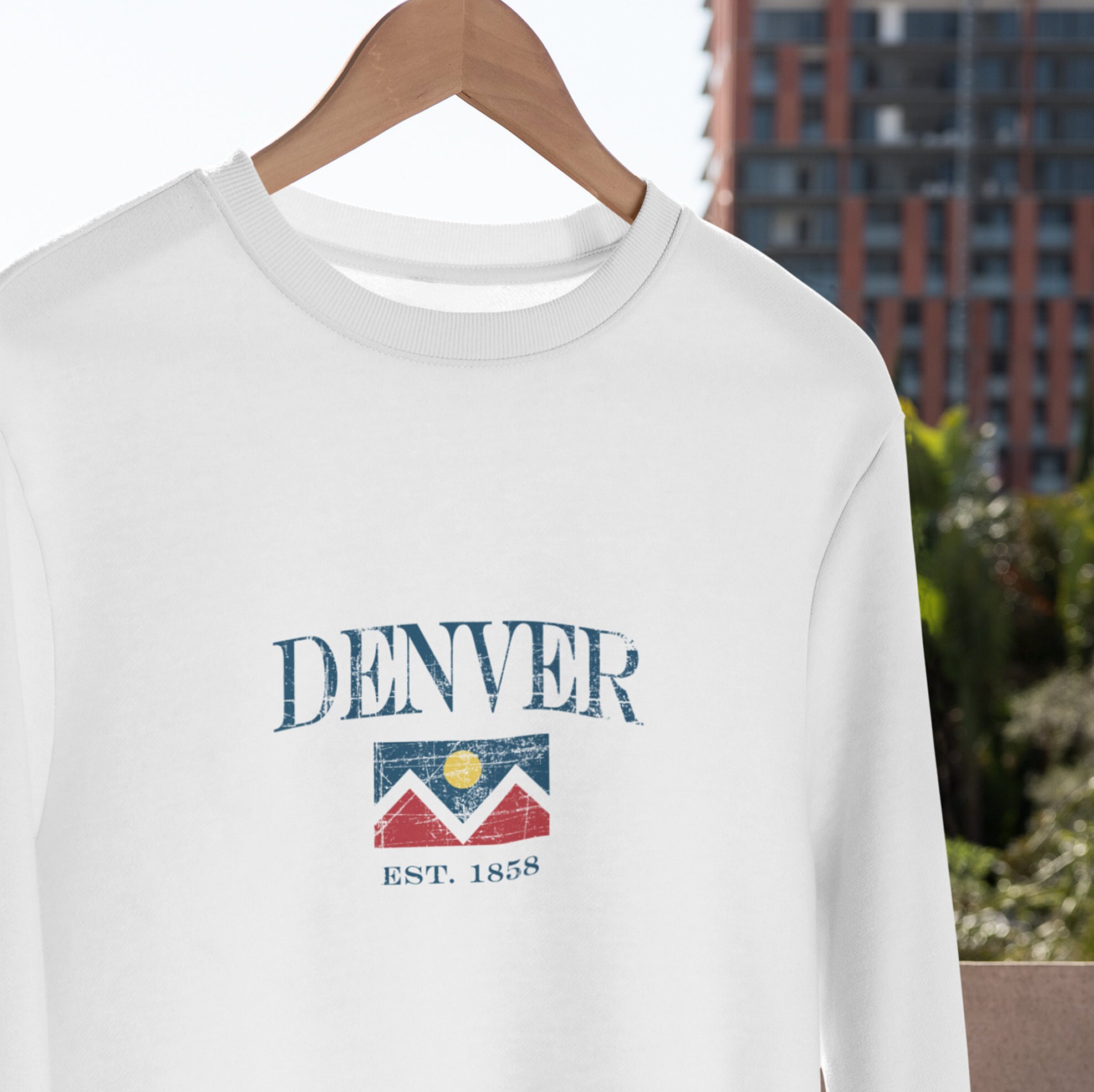 Denver Sweatshirt Denver Flag Vintage Style Crewneck - Etsy