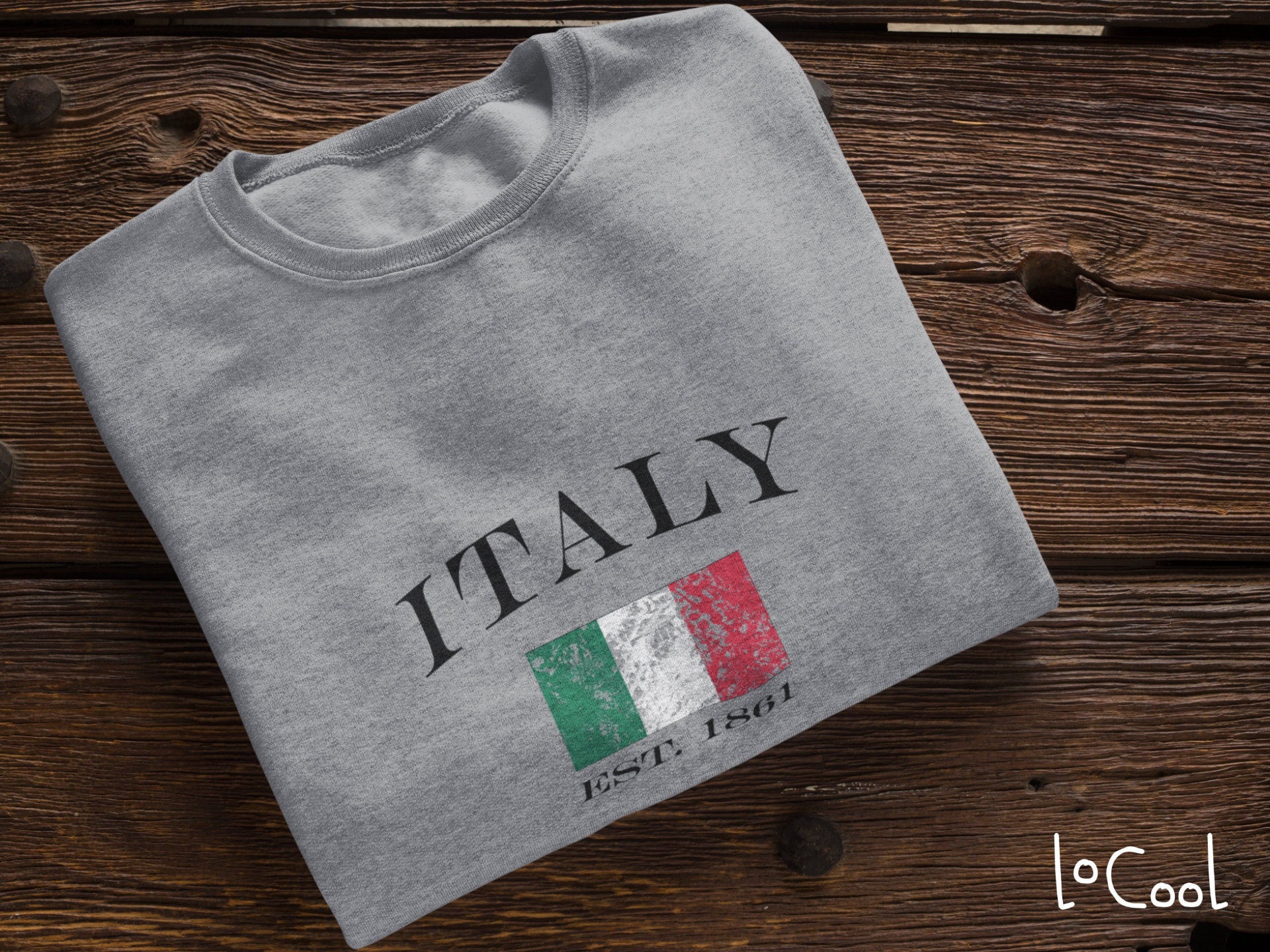 Italy Unisex Sweatshirt, Italy Vintage Style Painted Flag Crewneck ...