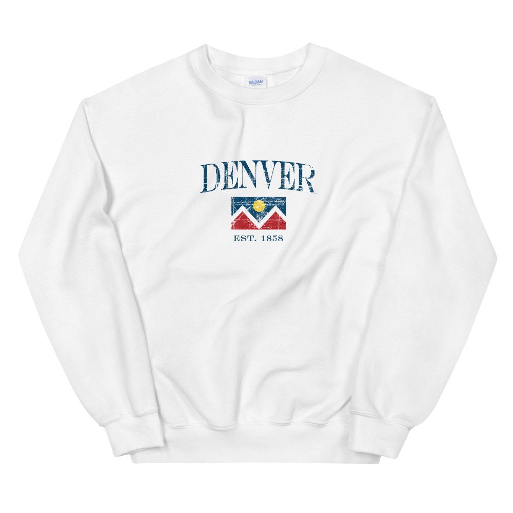 Denver Sweatshirt Denver Flag Vintage Style Crewneck | Etsy
