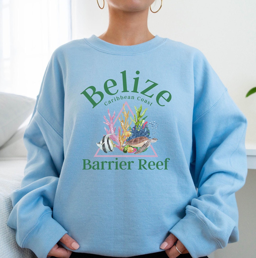 Belize Barrier Reef Sweatshirt, Great Blue Hole Crewneck, Unisex - Etsy