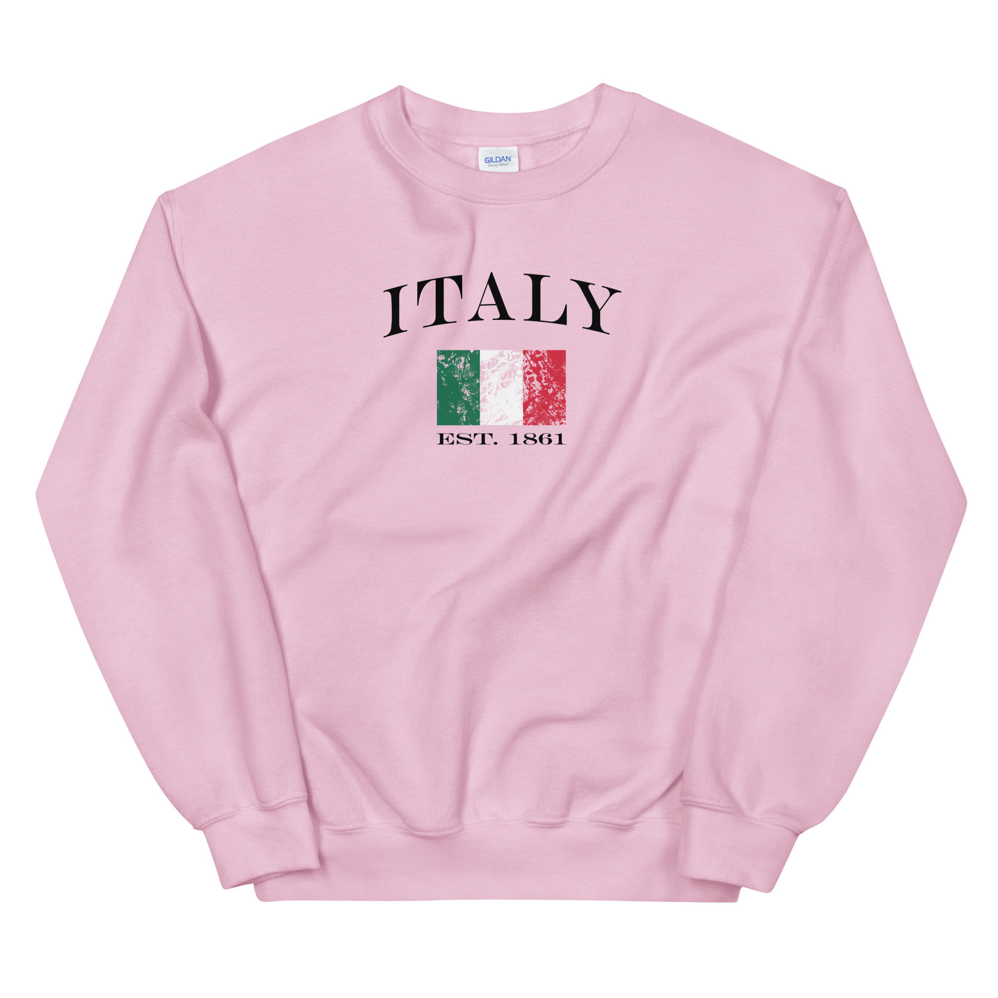 Italy Unisex Sweatshirt, Italy Vintage Style Painted Flag Crewneck ...
