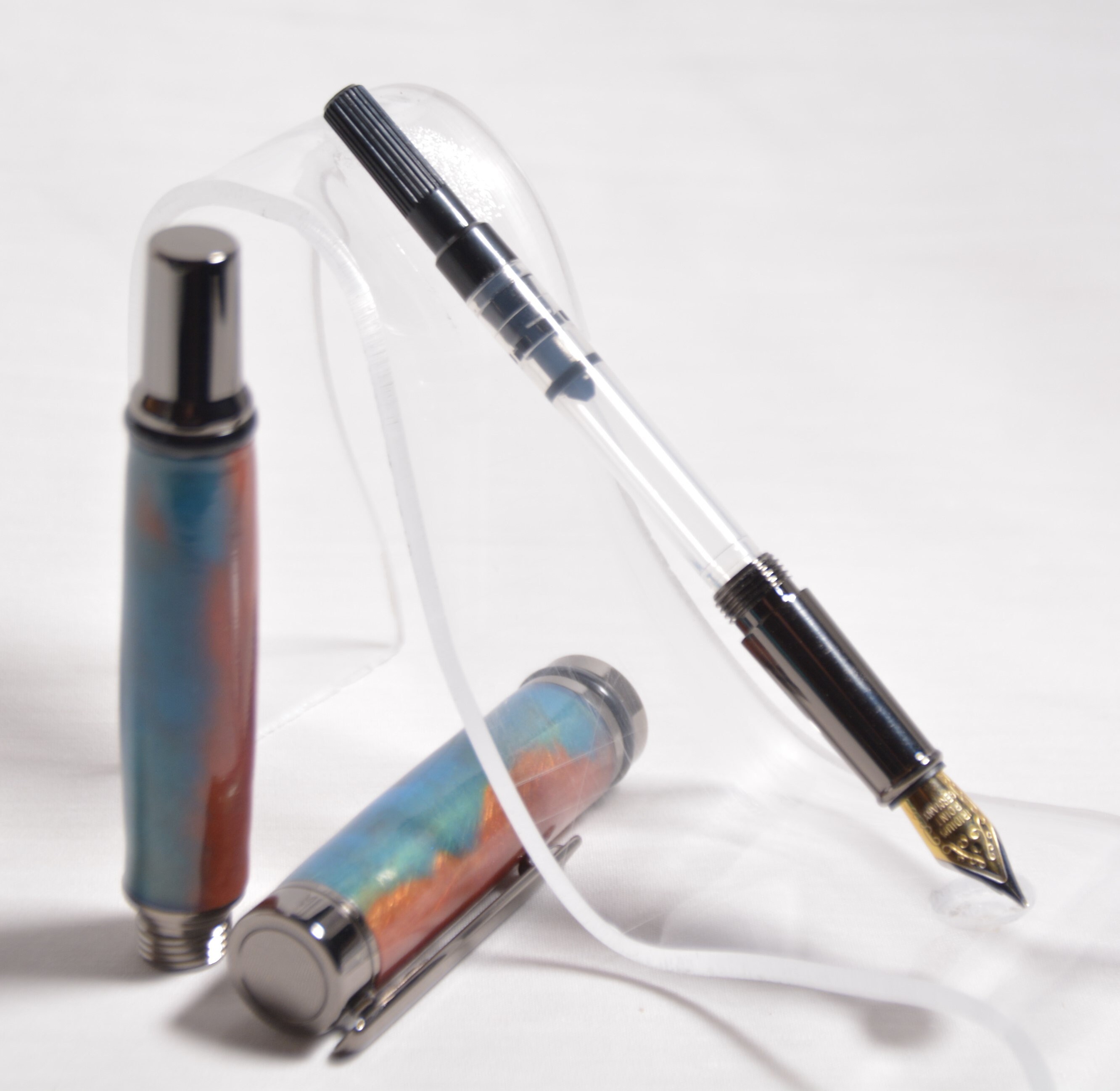 Beautiful Fountain Pen With Ink Converter. Epoxy Resin Barrels. Other ...